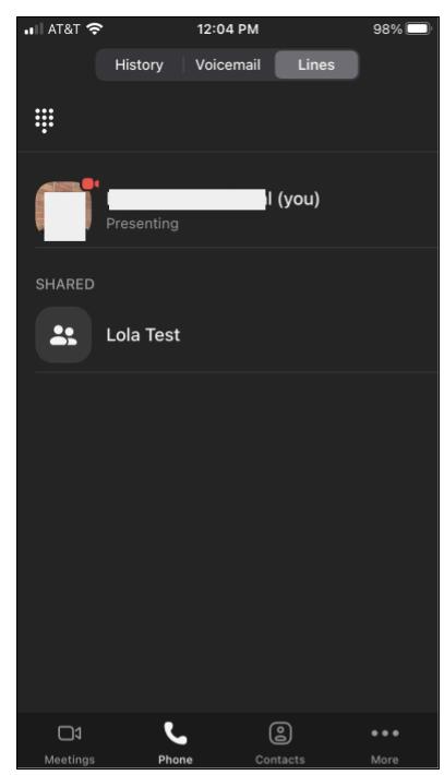 View Lines in Zoom Phone Mobile App | ITS Documentation